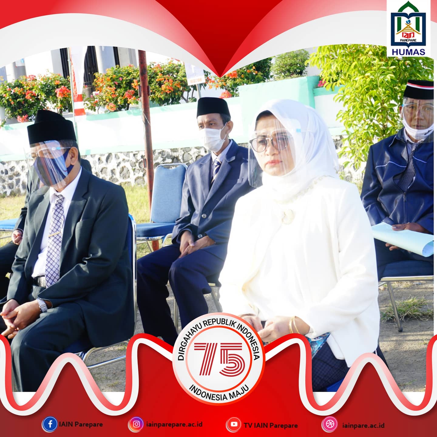 Peringati Kemerdekaan RI, IAIN Parepare Upacara Secara Offline dan Online | IAIN PAREPARE